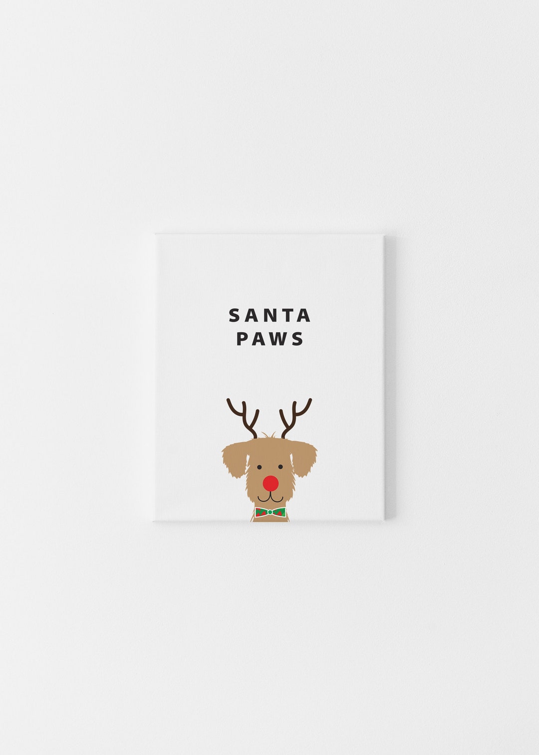 Santa Paws Dog Card, Cute Merry Christmas Dog Cards , Christmas Pun ...