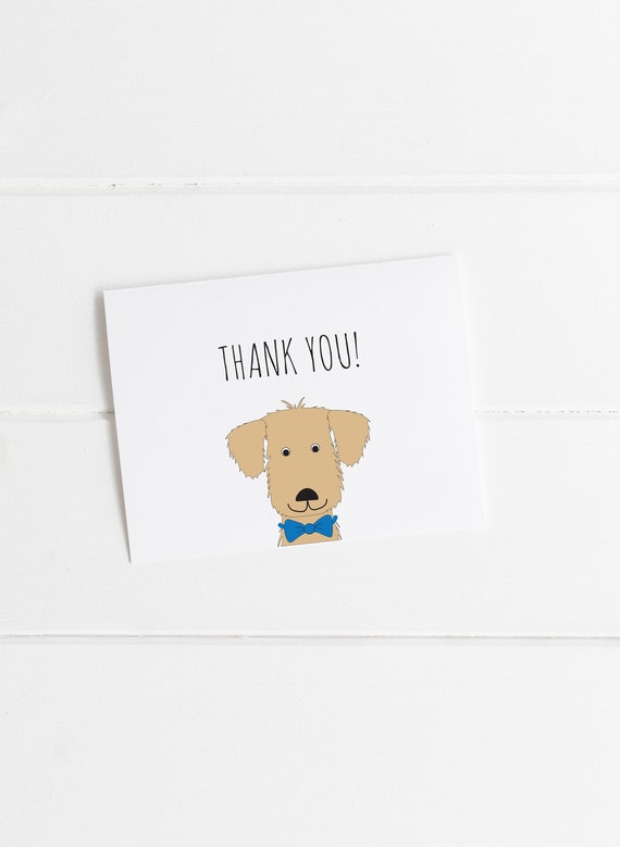 DOG THANK YOU Cards Dog Birthday Party Thank You Note Card - Etsy