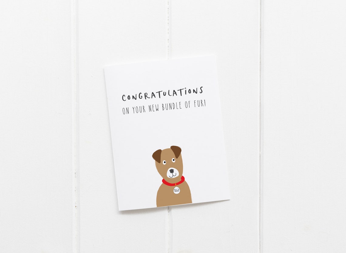 NEW DOG PARENT Card, New Dog Card, New Puppy Card, New Pet Card, Card ...