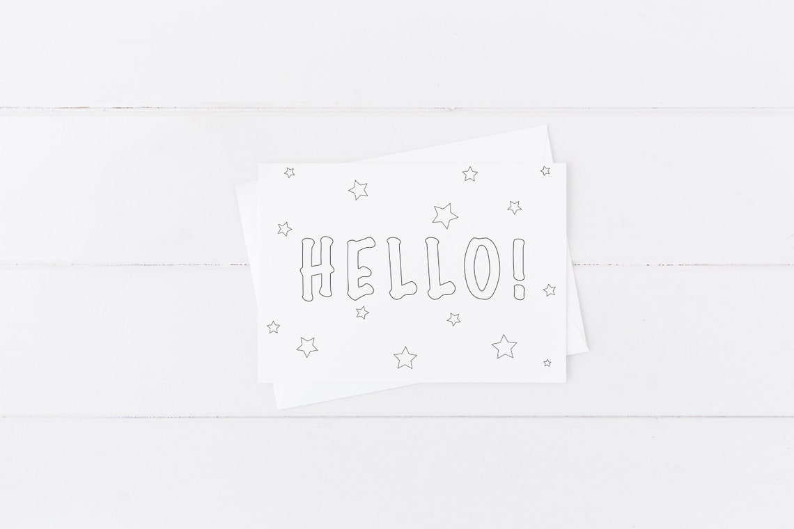 Coloring Greeting Card Set for Kids Children's Coloring - Etsy