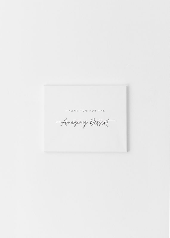 Thank You for the Amazing Dessert Wedding Day Baker Card - Etsy