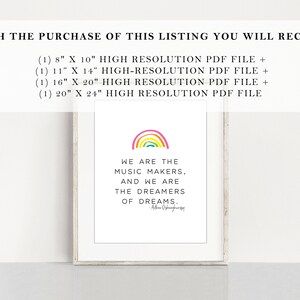 Print at Home "we Are the Music Makers and We Are the Dreamers of ...