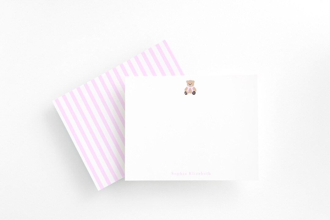 Teddy Bear Stationery, Neutral Baby Stationery Set, Vintage Baby ...