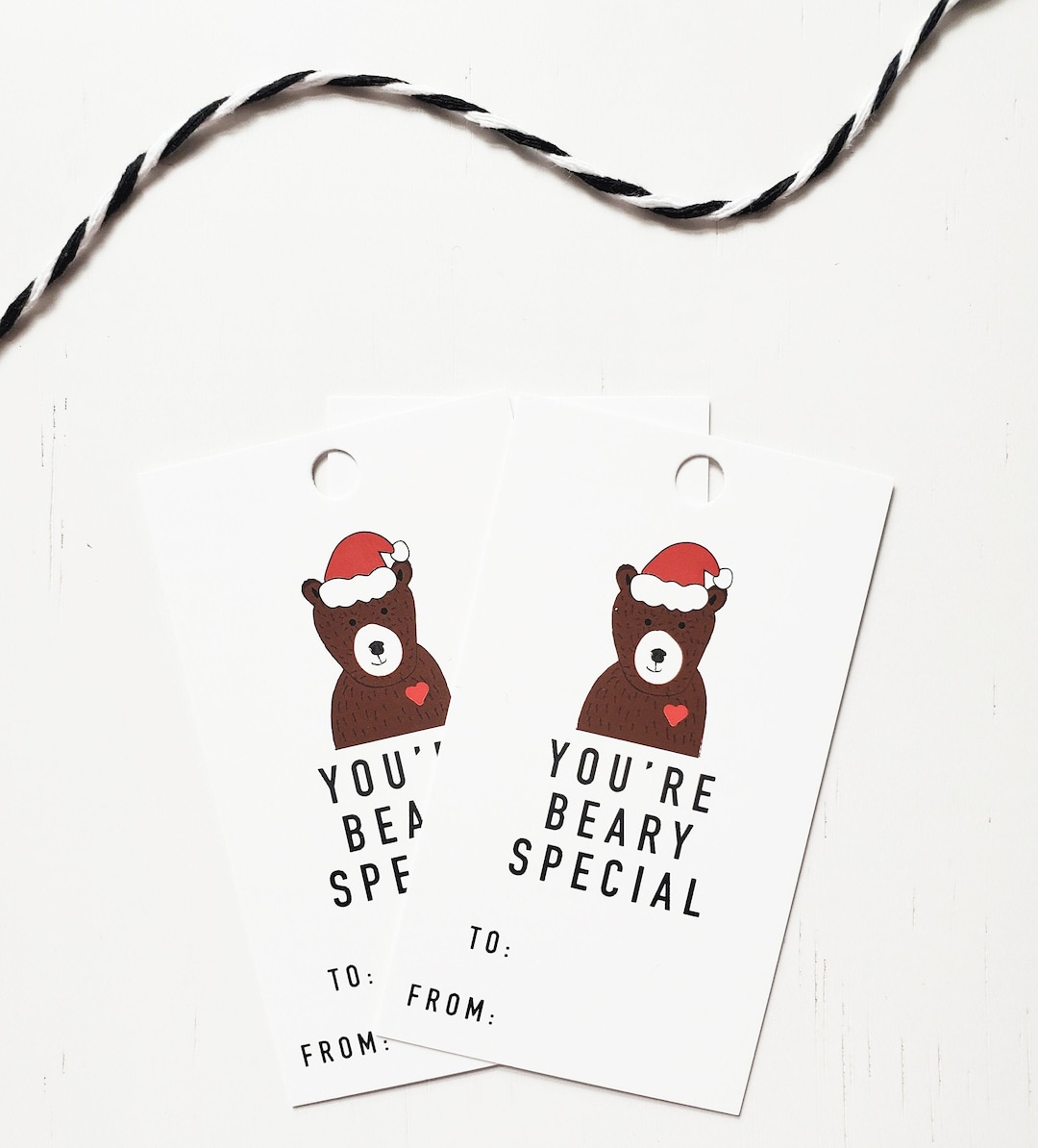 Set of 20 Christmas Gift Tags for Kids With Bear, Christmas Gift Tags ...