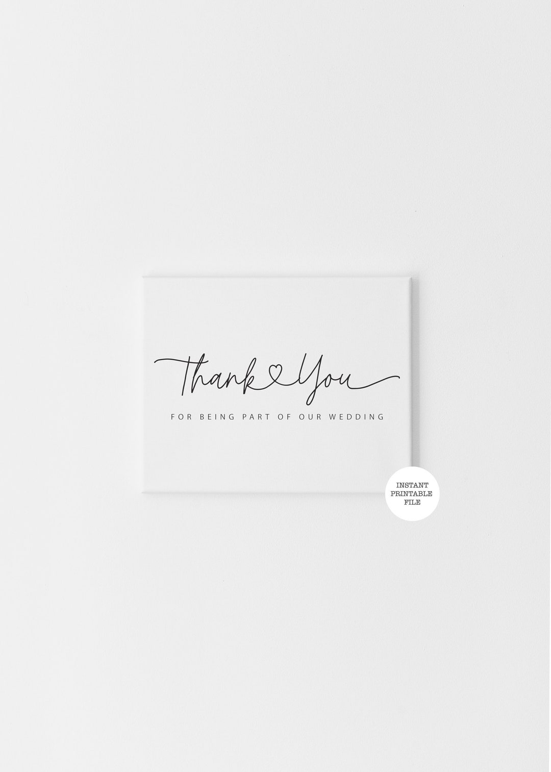 PRINTABLE Thank You for Being Part of Our Wedding, Print Yourself ...