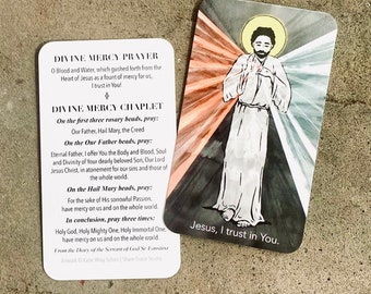 Divine Mercy Prayer Card - Etsy