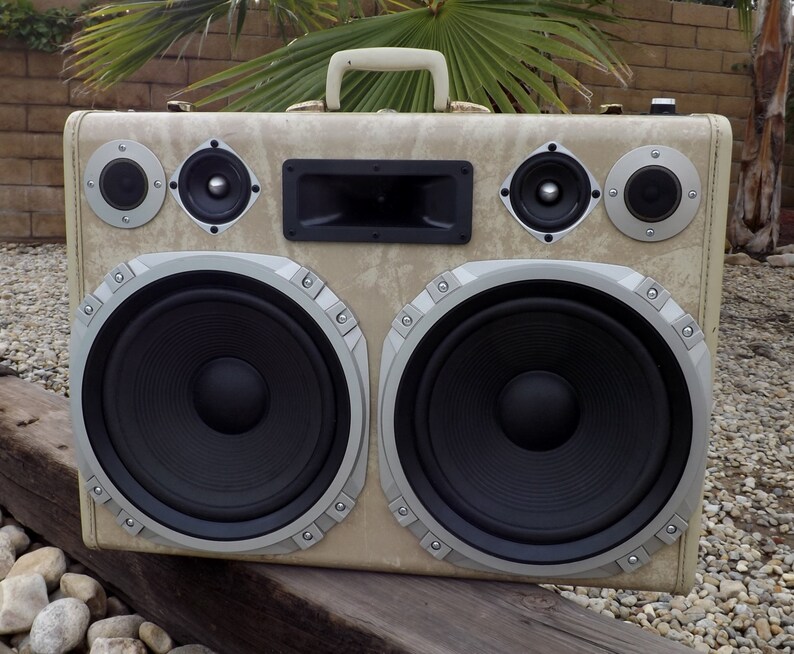 SOLD Vintage Suitcase Boombox Rechargeable Battery MP3 Player | Etsy