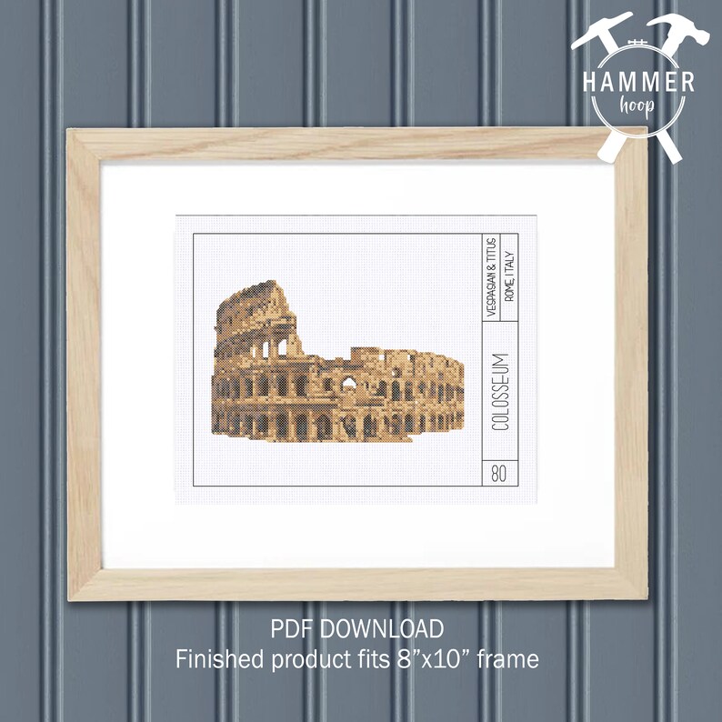 Colosseum Color Rendering Cross Stitch Pattern PDF - Etsy