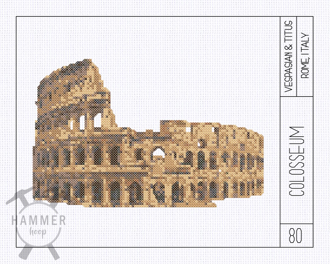 Colosseum Color Rendering Cross Stitch Pattern PDF - Etsy