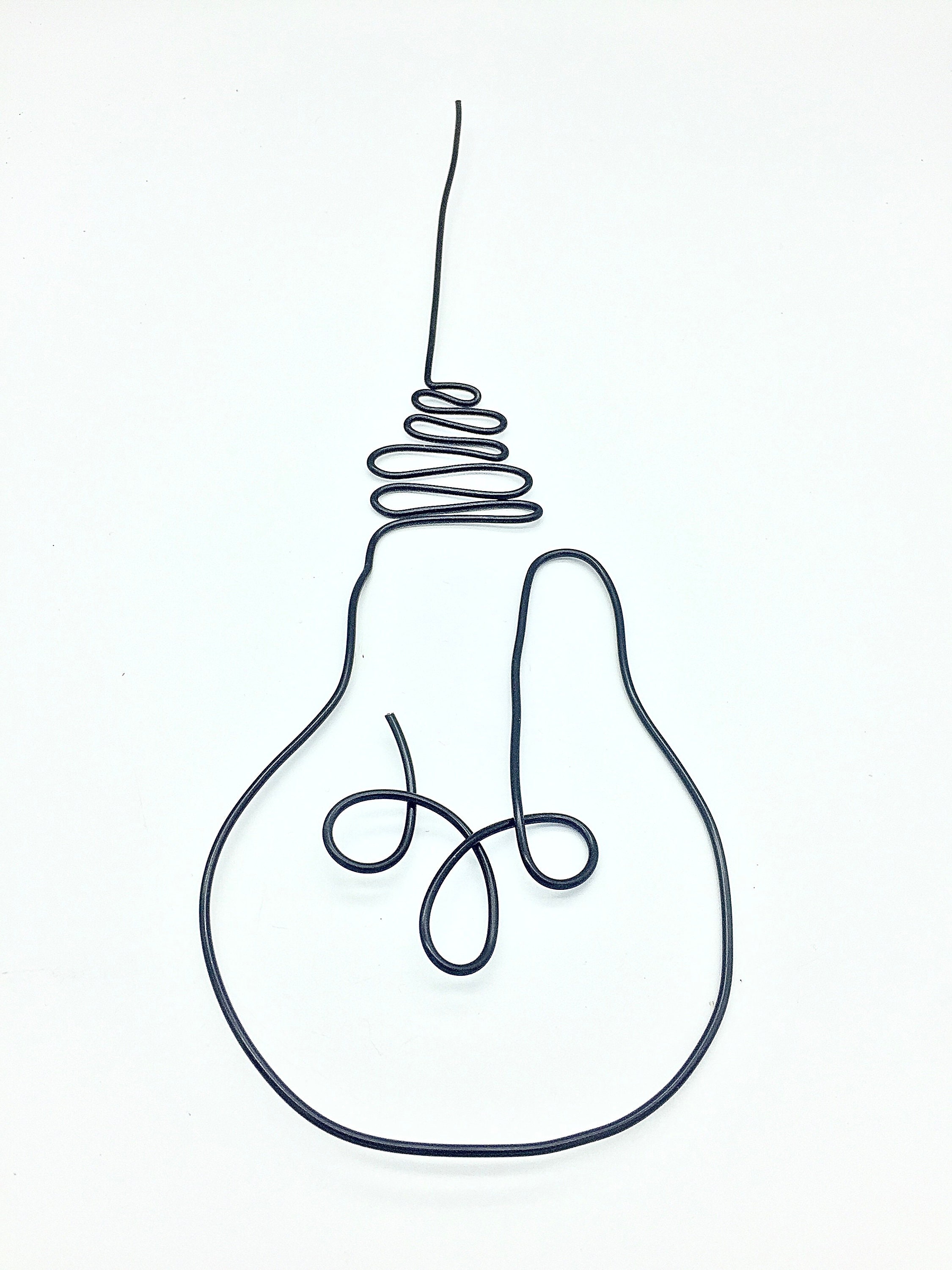 Wire Light Bulb, Wire Art, Black Coated Aluminium, Lightbulb Moment ...
