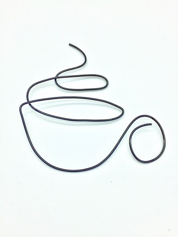 Wire Coffee Tea Wall Art Black Wire Wall Art Coffee Tea Cup | Etsy