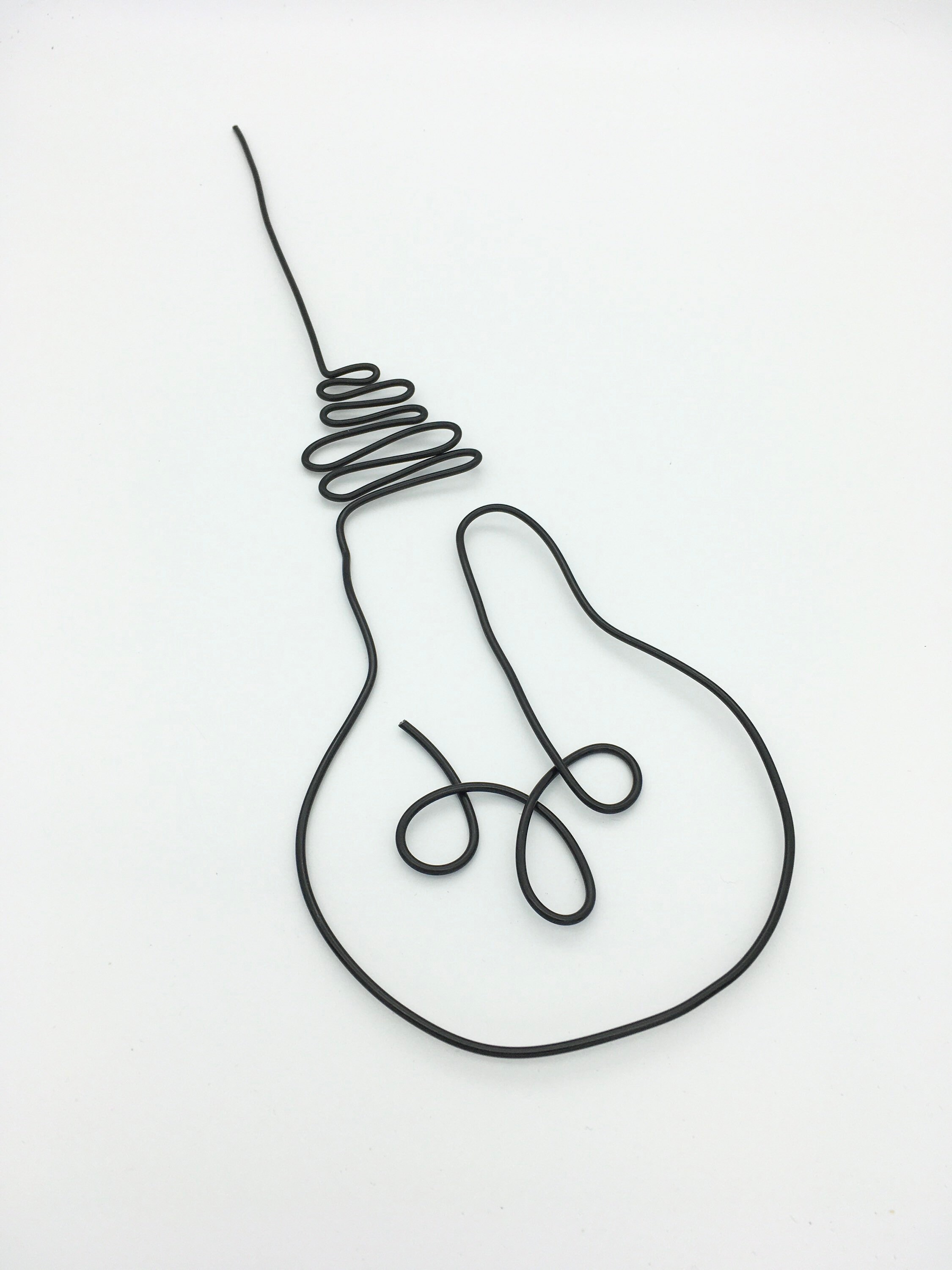 Wire Light Bulb, Wire Art, Black Coated Aluminium, Lightbulb Moment ...