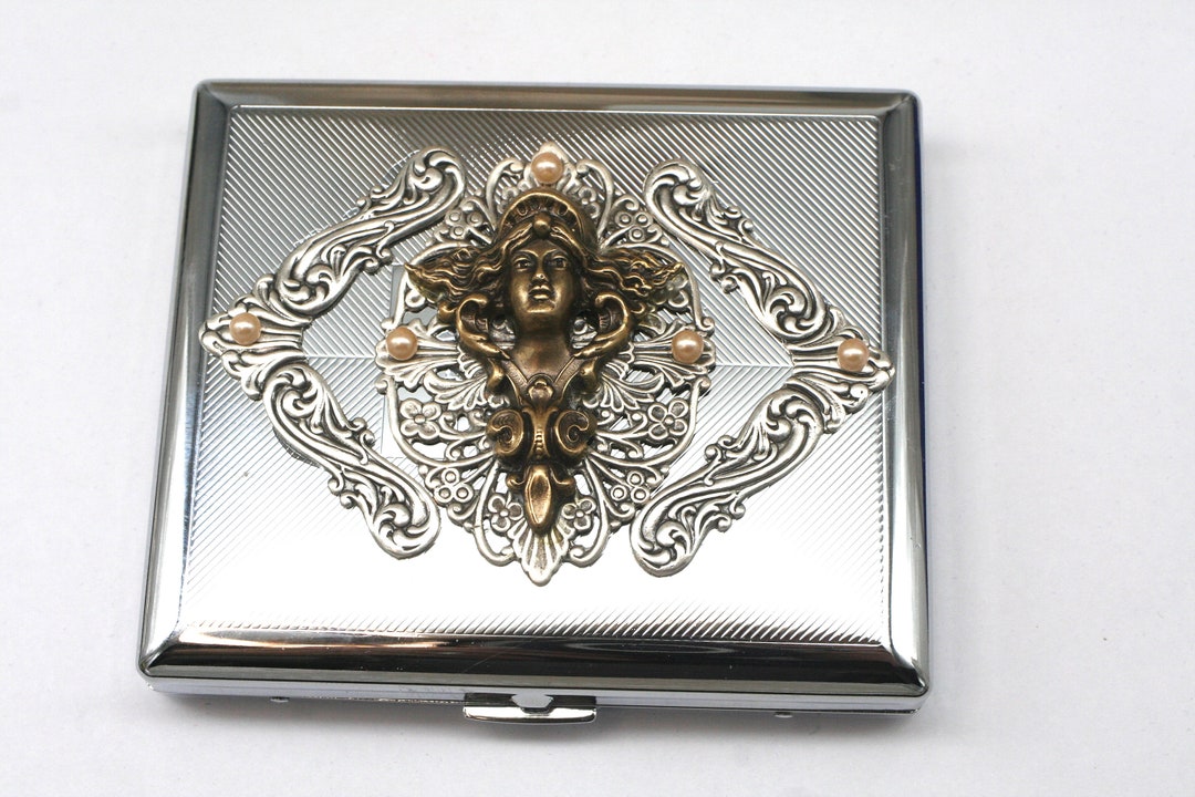 Alphonse Mucha Cigarette Case, Victorian Cigarette Case, Vintage Style ...
