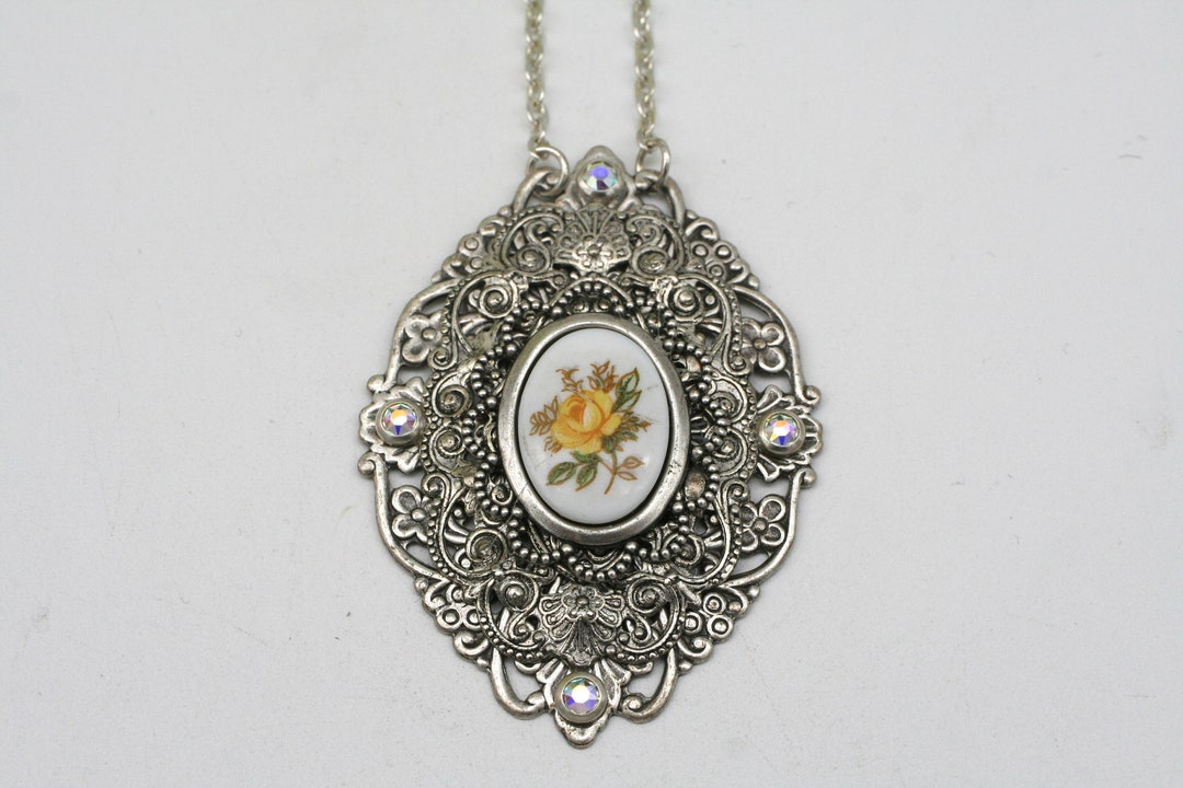 Collar de plata de estilo antiguo victoriano collar Art Deco - Etsy España