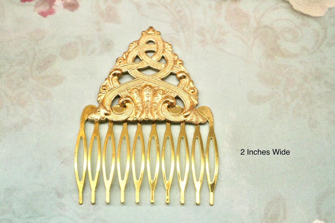 Celtic Hair Comb- Gold Hair Comb- Scroll Hair Comb- Hair Accessory ...