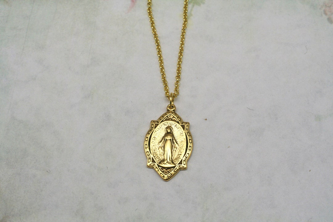 Mother Mary Necklace- Catholic Necklace- Catholic Jewelry- Religious ...