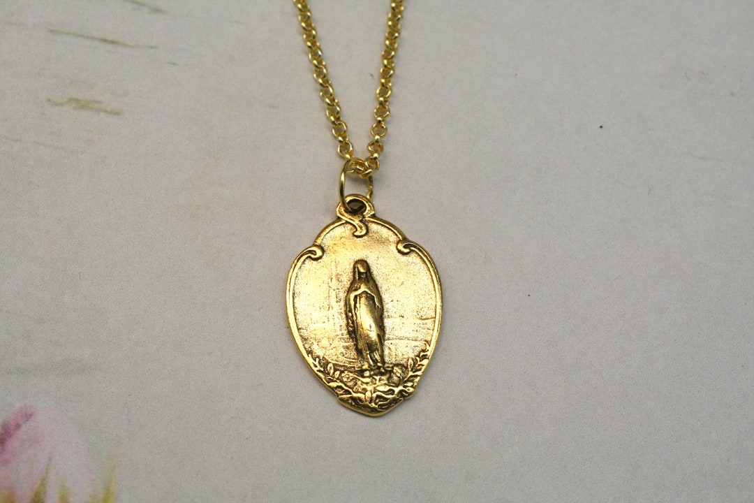 Virgin Mary Necklace Religious Jewelry Religious Necklace Blessed ...