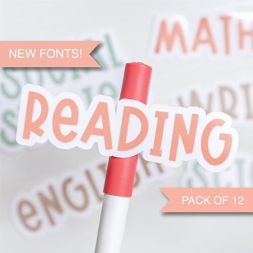 School Subject Labels Binder Stickers Binder Labels - Etsy