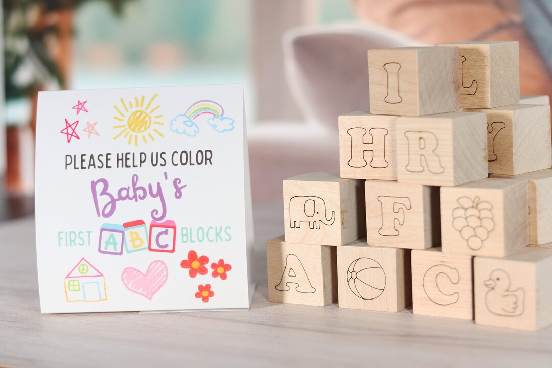 Baby Shower Activity Alphabet Blocks for Baby Shower Blocks Decorating ...