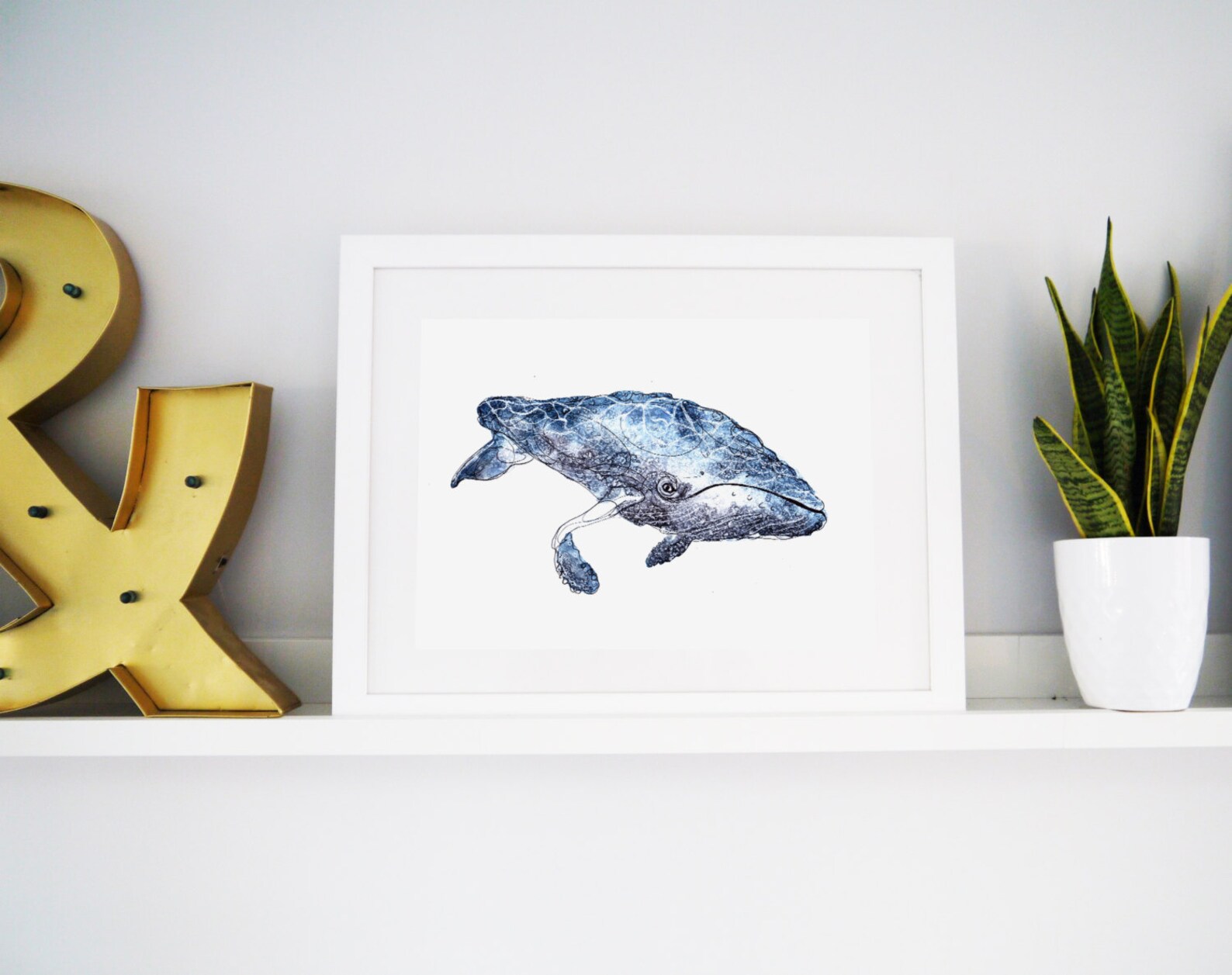 Print humpback Whale Watercolour Print Watercolour and Ink - Etsy