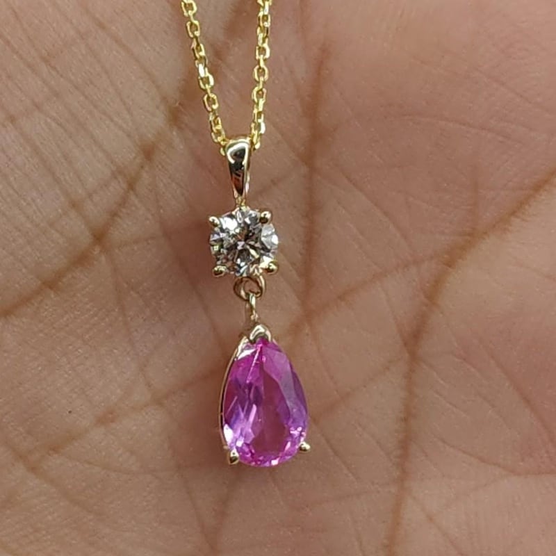 Pink Diamond Necklace Lab - Etsy
