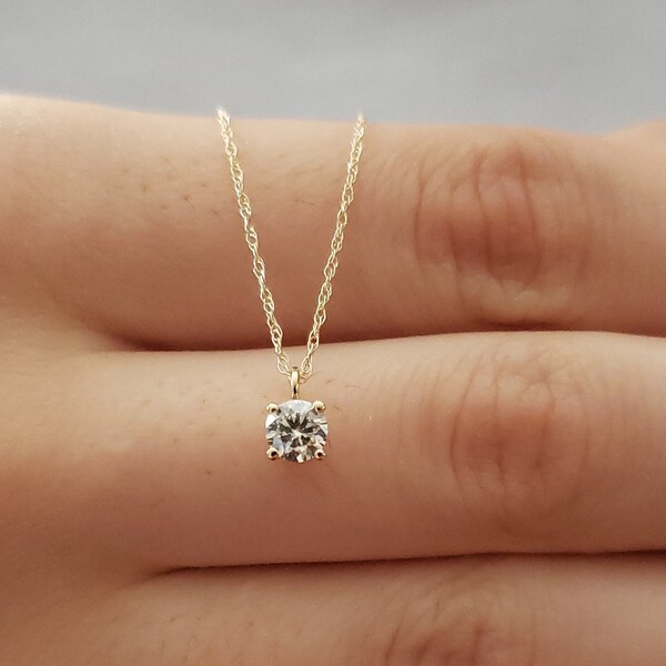 Solitaire Necklace - Etsy