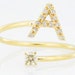 14kt Gold Diamond Initial Ring, Letter Ring, Gold Diamond Ring, Natural ...