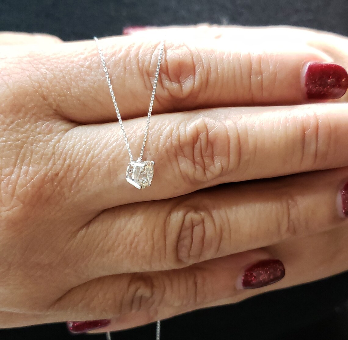 1 Ct Diamond Necklace 14kt Gold Diamond Solitaire Necklace - Etsy