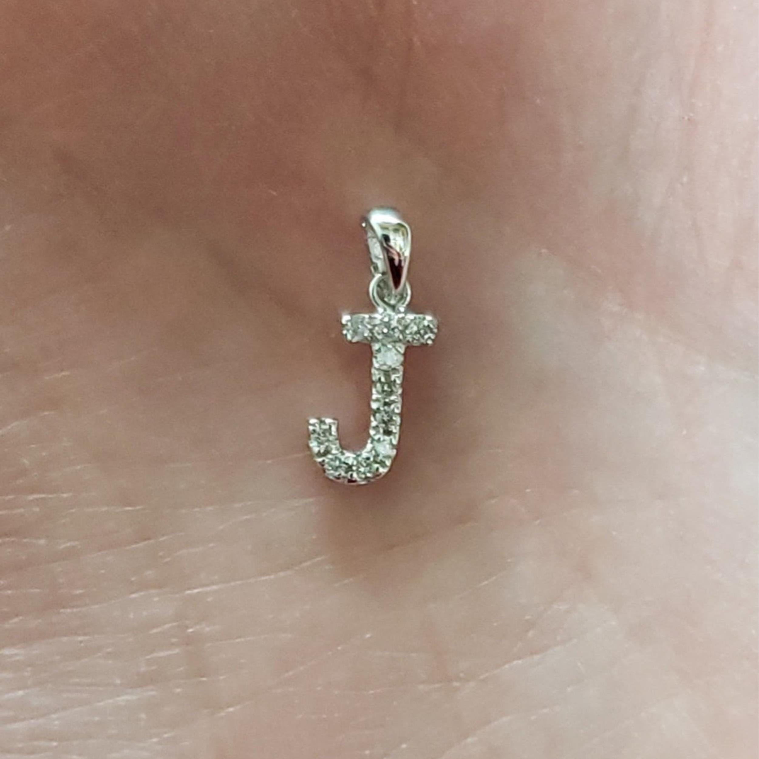 14Kt Gold Diamond Initial Pendant Letter Pendant Gold | Etsy