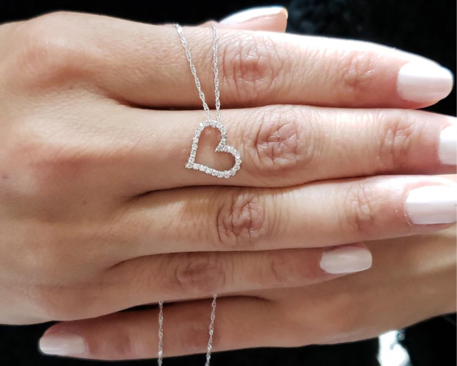 14kt Gold 0.26 Ct Diamond Necklace Diamond Pendant Heart - Etsy