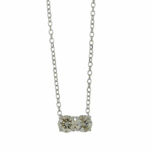 2 Stone Diamond Necklace, 14K Gold 0.30 Ct Lab Grown Diamond Pendant ...