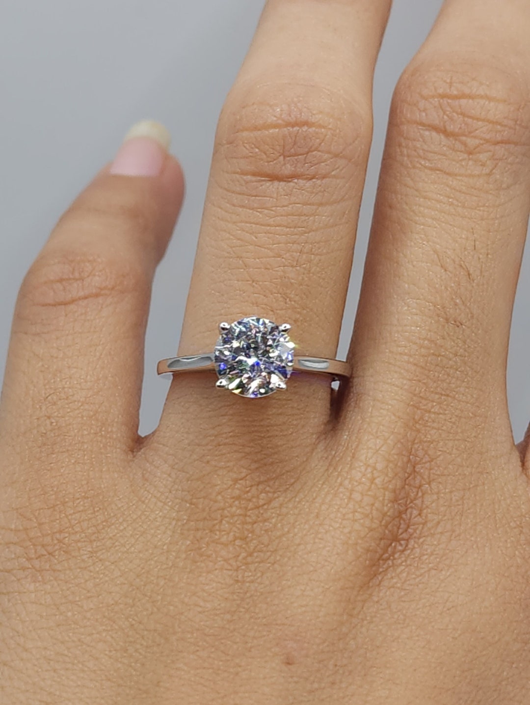 1.50 Ct Diamond Ring, 14K Gold IGI Certified Lab Grown Diamond Ring ...