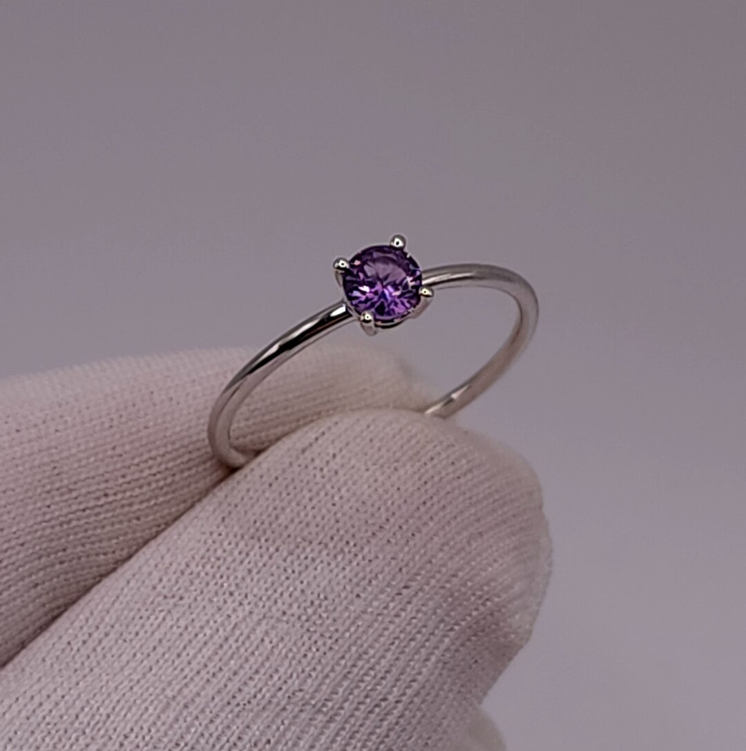 Alexandrite Ring, 14K Gold Alexandrite Ring, Alexandrite Dainty Ring ...