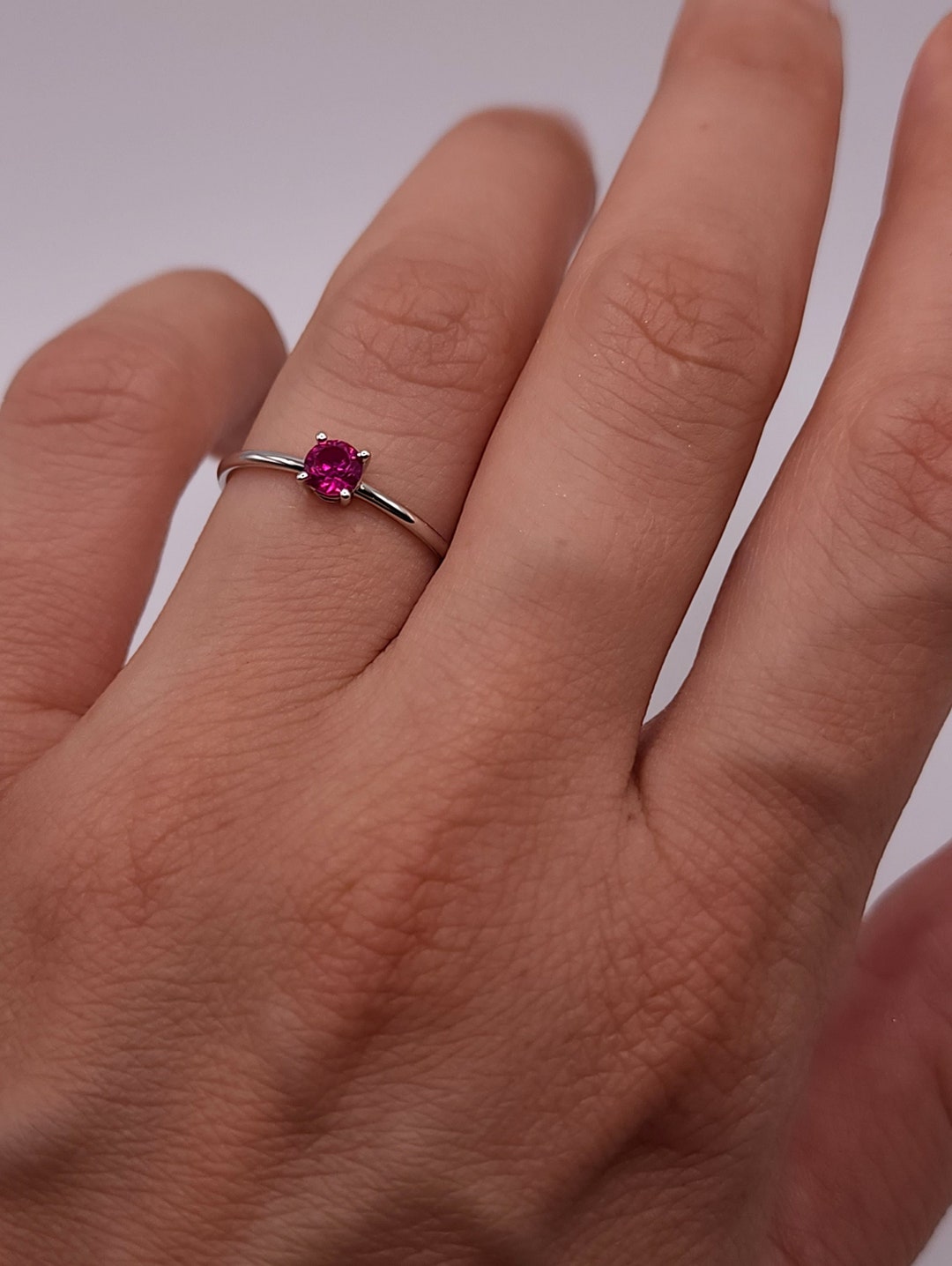 Ruby Ring, 14K Gold Ruby Ring, Ruby Dainty Ring, July Birthstone Ring ...