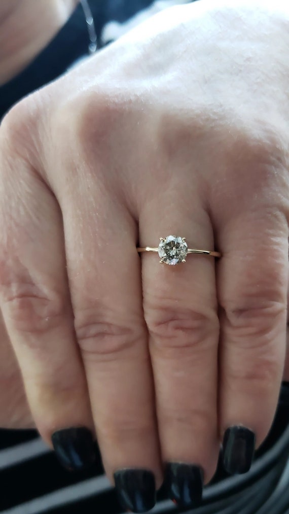 1 Ct Diamond Ring 14K Gold Diamond Ring Natural Diamond Ring - Etsy
