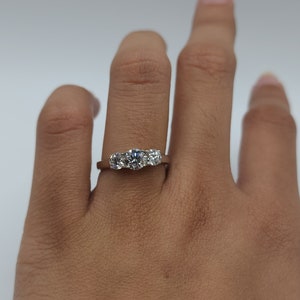 1 Ct Diamond Ring, 14K Gold 3 Stone Diamond Ring, Lab Grown Diamond ...