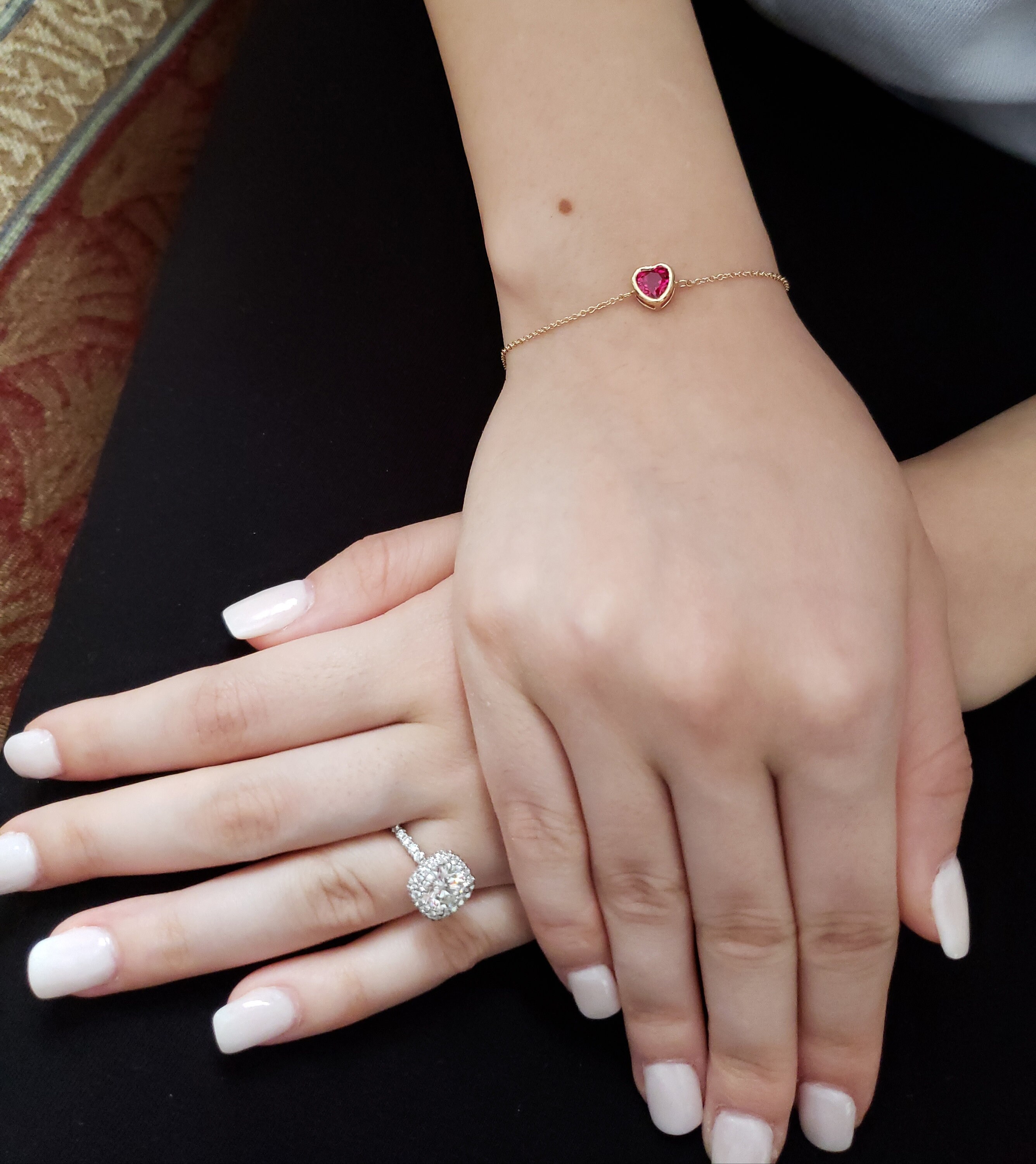 14Kt Gold Ruby Bracelet Ruby Heart Bracelet Ruby Bezel | Etsy
