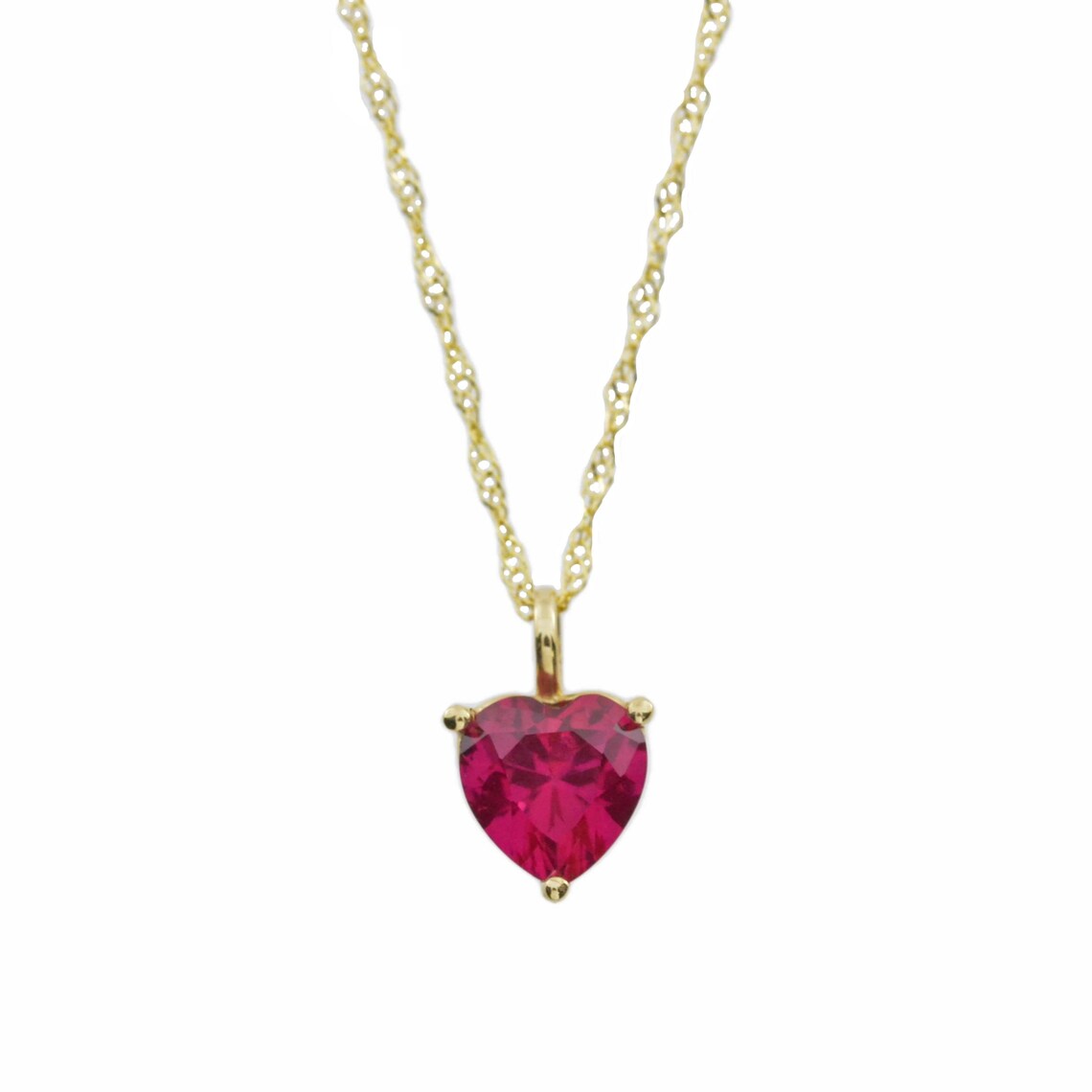 14kt Gold Ruby Heart Necklace, Ruby Pendant, July Birthstone Necklace ...