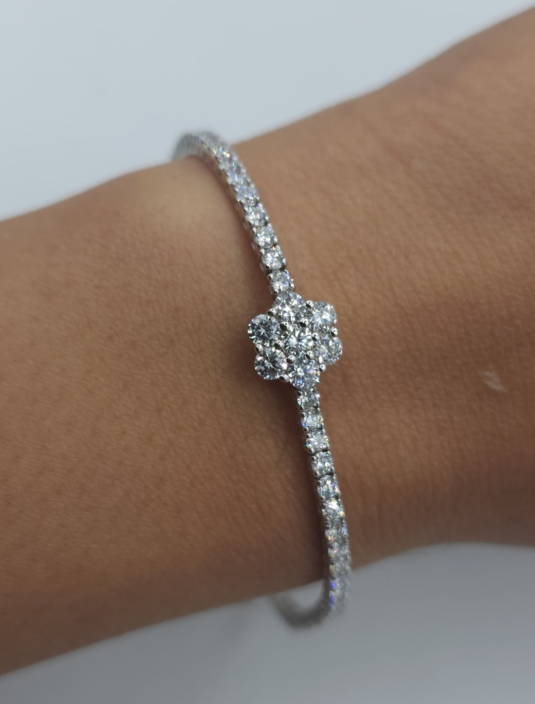 2 84 Ct Diamond Tennis Bracelet 14k Gold Lab Grown Diamond Etsy