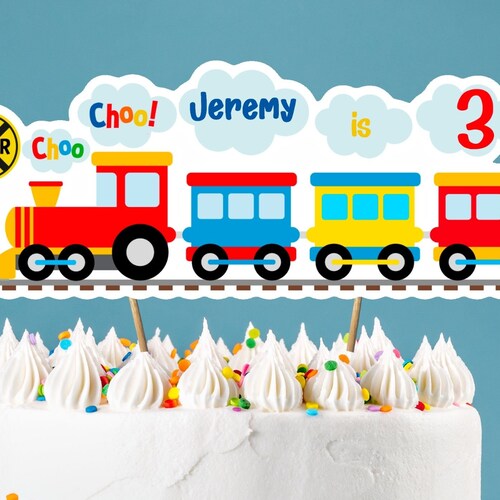 Printable Personalized Train Birthday Cake Topper Train - Etsy