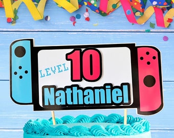Video Game Cake Topper, Gamer Party, Level up Birthday Decor - Etsy