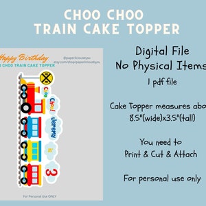 Printable Personalized Train Birthday Cake Topper, Train Birthday Decor ...