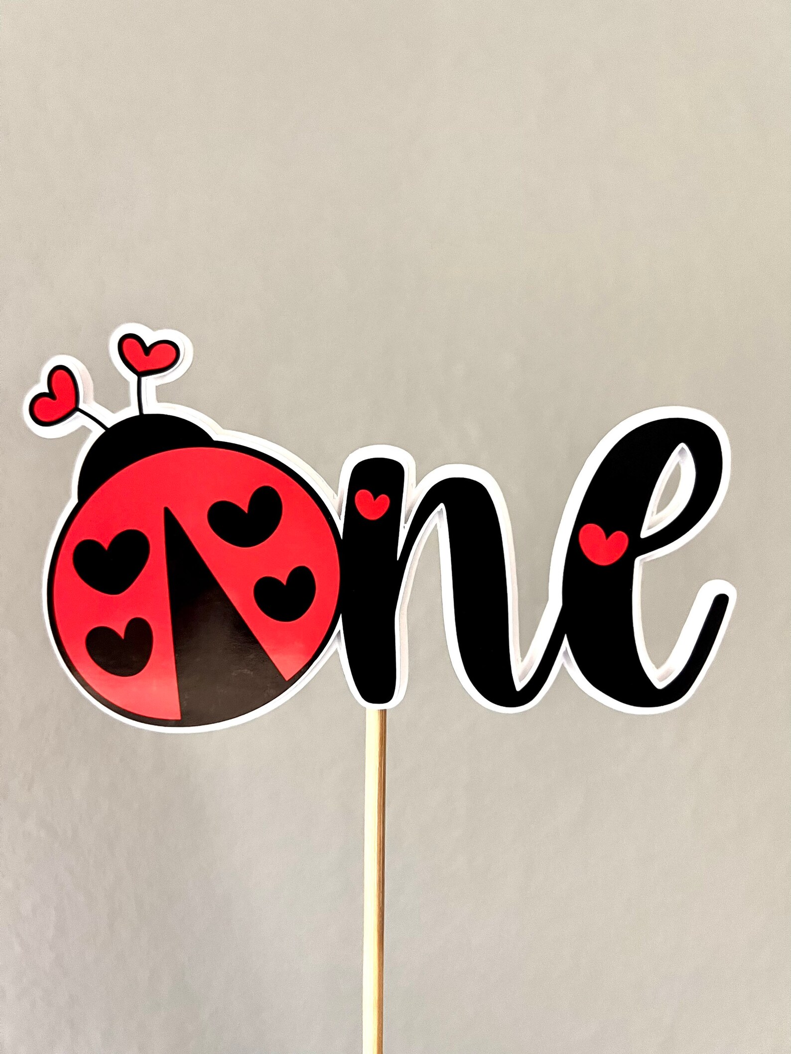 One Ladybug Cake Topper, Ladybug Birthday, First Birthday, 1st Birthday ...