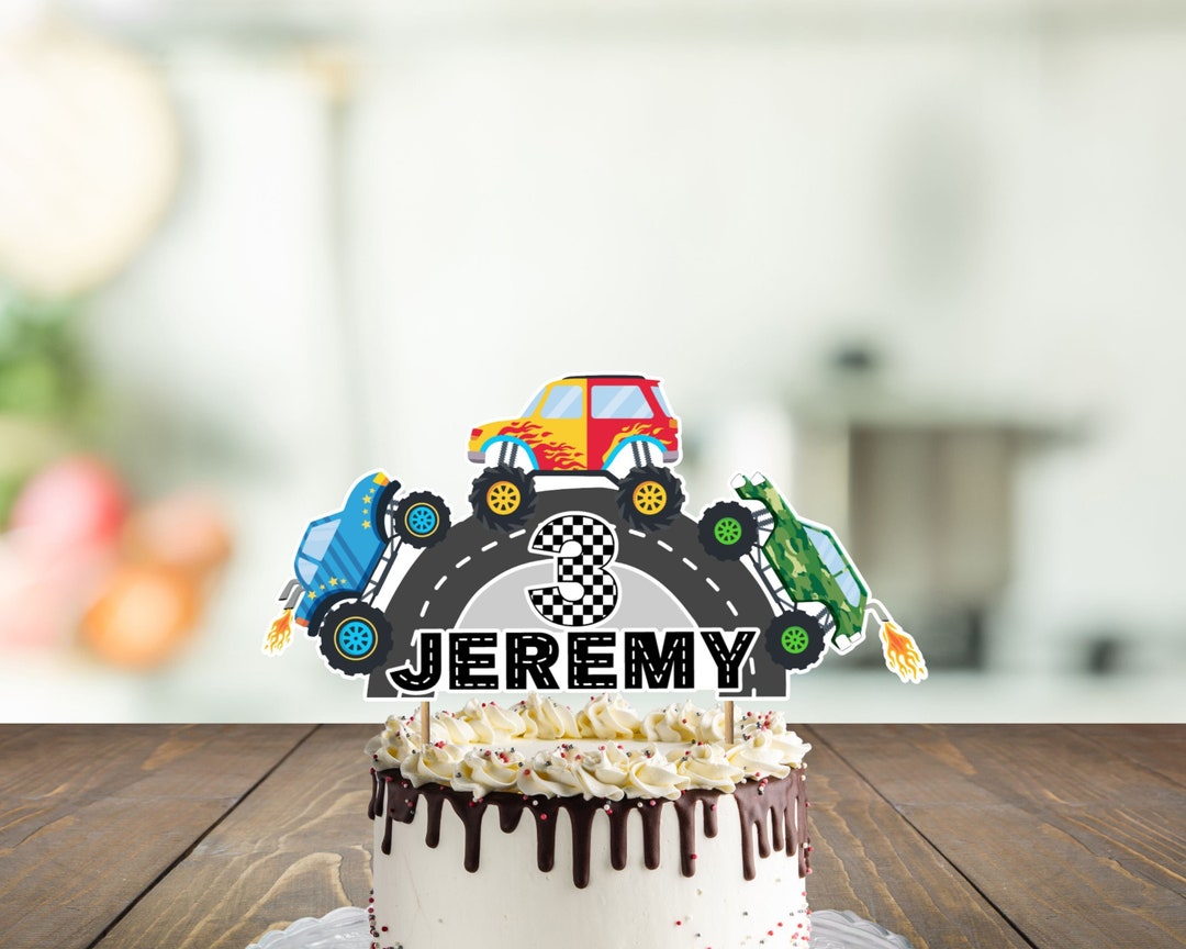 Personalized Monster Truck Cake Topper, Monster Truck Birthday, Monster ...