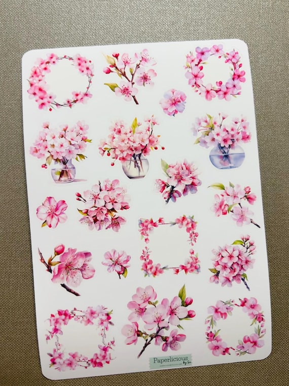 Set Of Flower And Leaf Stickers. Bullet Journal Stickers, Planner ...
