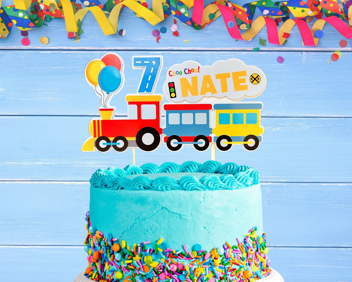 Personalized Train Cake Topper, Train Birthday, Choo Choo Train, Train ...