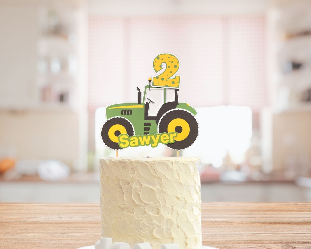 Personalized Tractor Cake Topper, Truck Cake Topper, Farm Cake Topper ...