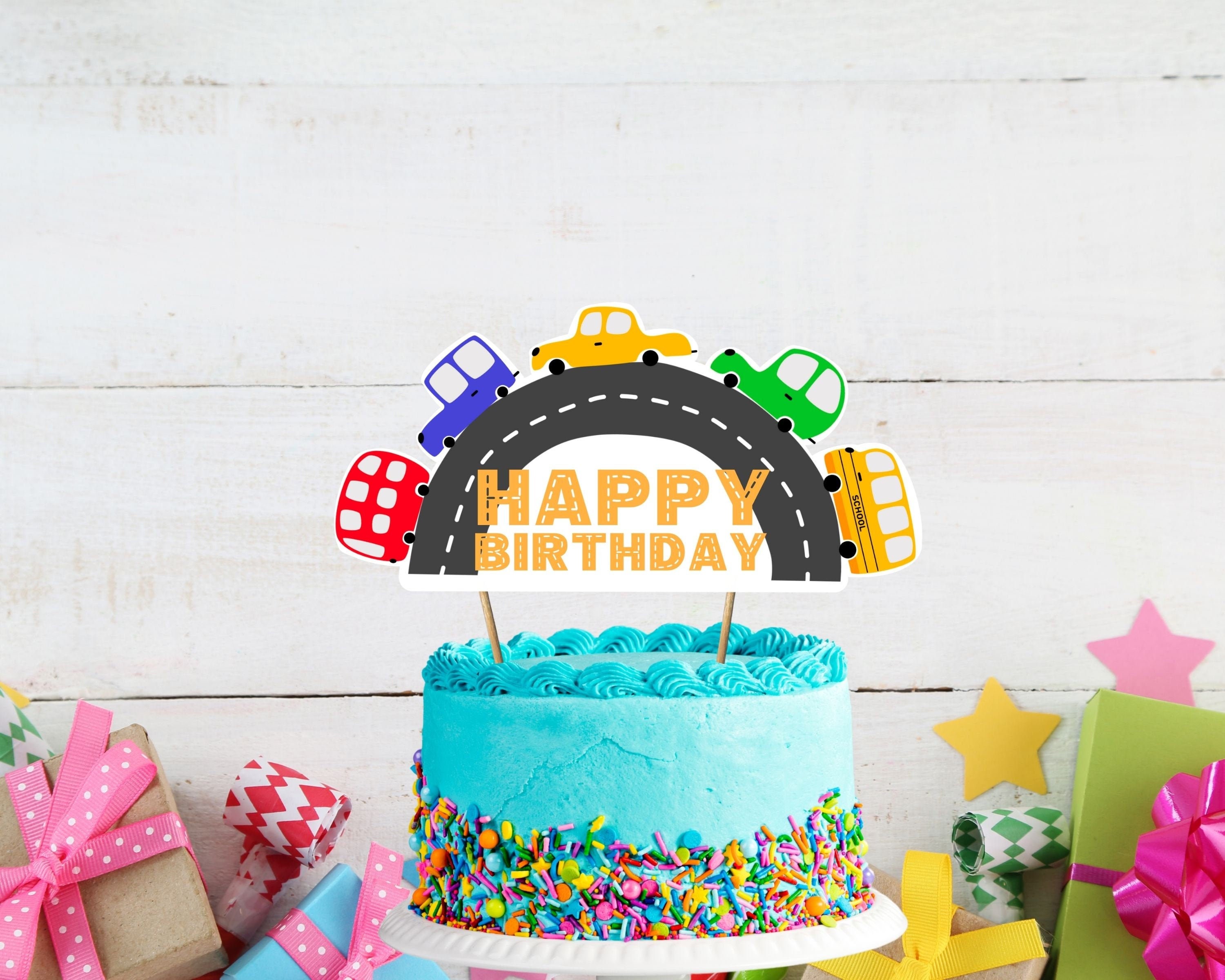 Car Birthday Cake Topper Printable Instant Download DIY - Etsy Hong Kong
