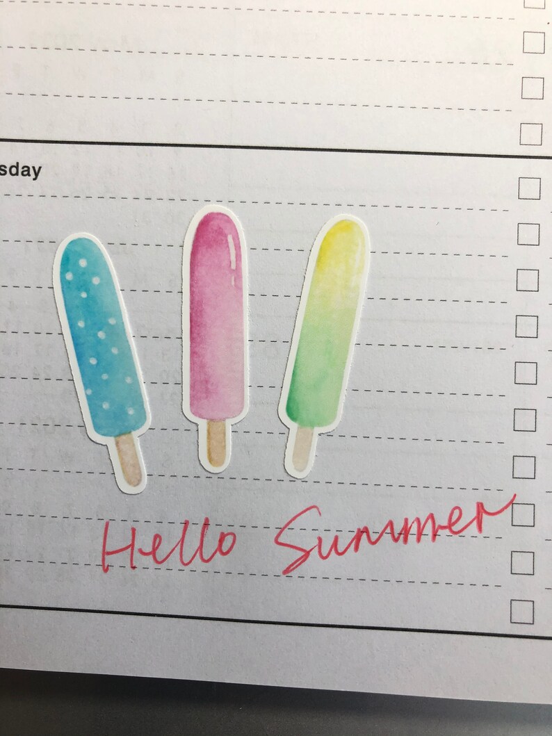 Popsicle Sticker Sheet - Popsicle, Ice Cream, Summer Stickers, Planners ...