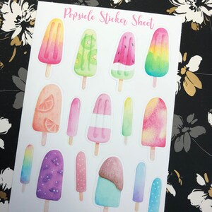Popsicle Sticker Sheet - Popsicle, Ice Cream, Summer Stickers, Planners ...